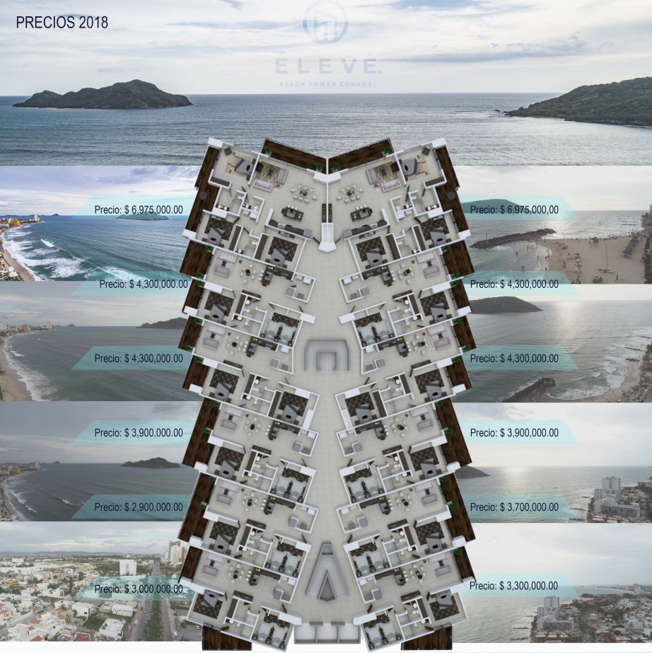 Propiedades nuevos en Mazatlán - Élevé beach tower condos